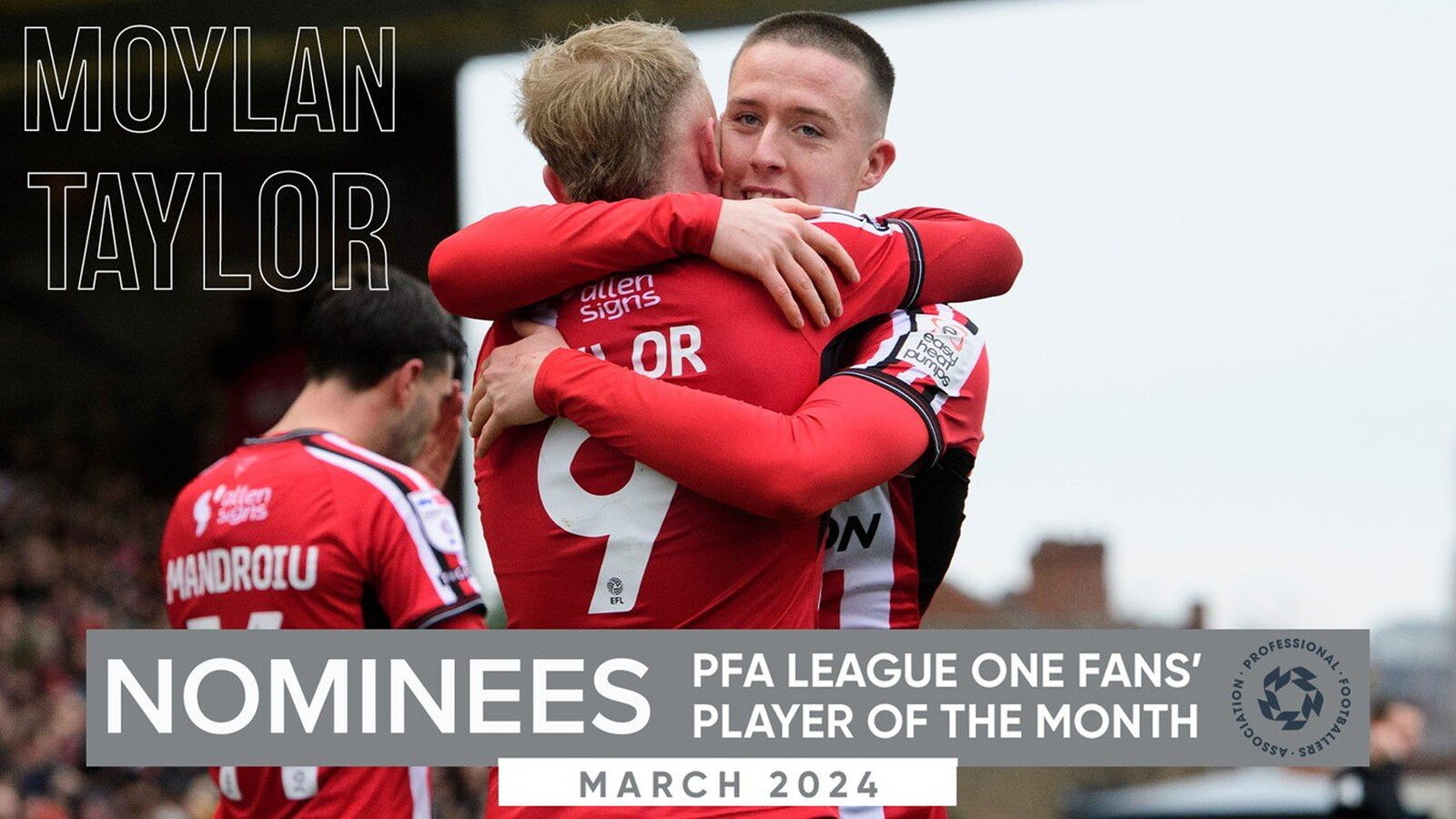 Moylan and Taylor nominated for PFA Player of the Month | Lincoln City ...